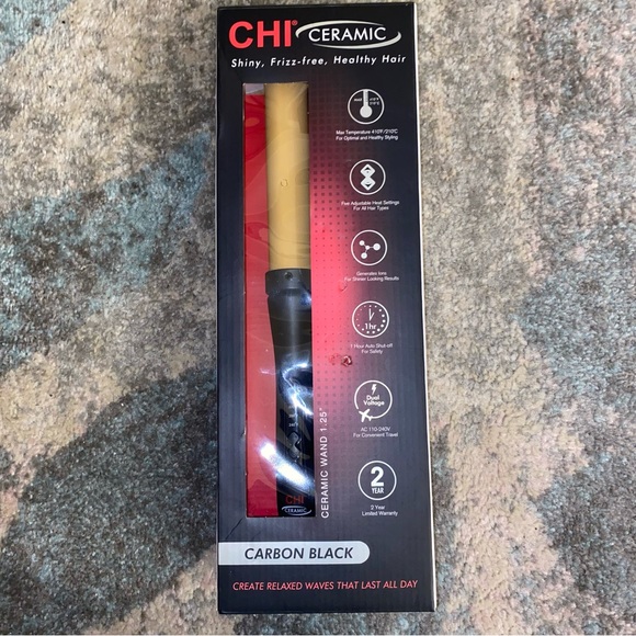 Hair | Chi Ceramic Carbon Black Ceramic Wand 125 Creates Relaxed Waves ...